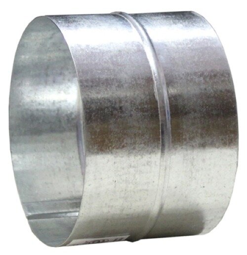 Соединитель каналов ЭРА ПМ-150 круглый патрубок, из оцинкованной стали, серый, 150мм / вентиляция