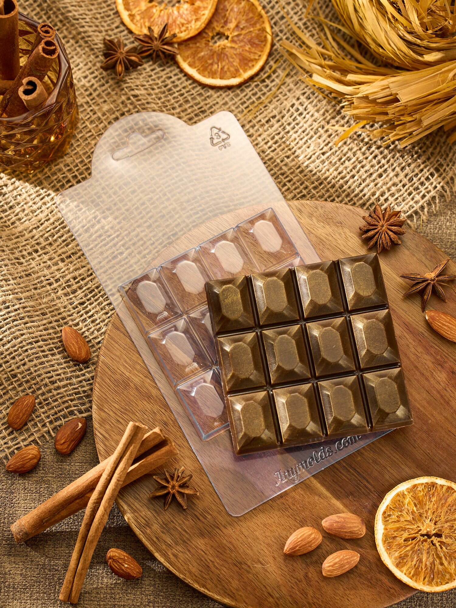 "Багет шоколад 10см*10см" форма пластиковая для шоколада