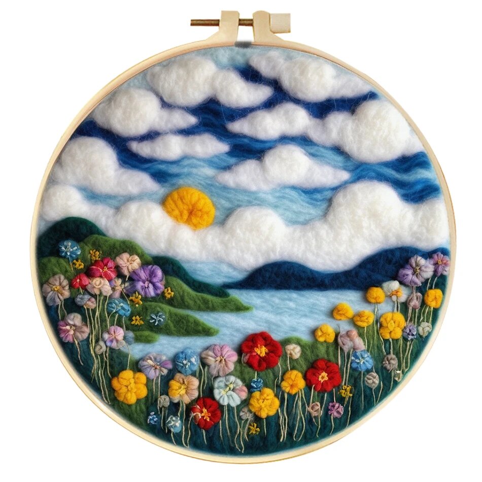 GATYZTORY набор для рисования из шерсти, креативный пейзаж, сделай сам, шерстяная игла, фетровая картина, ремесленная живопись, Новое поступление, подарок ручной работы