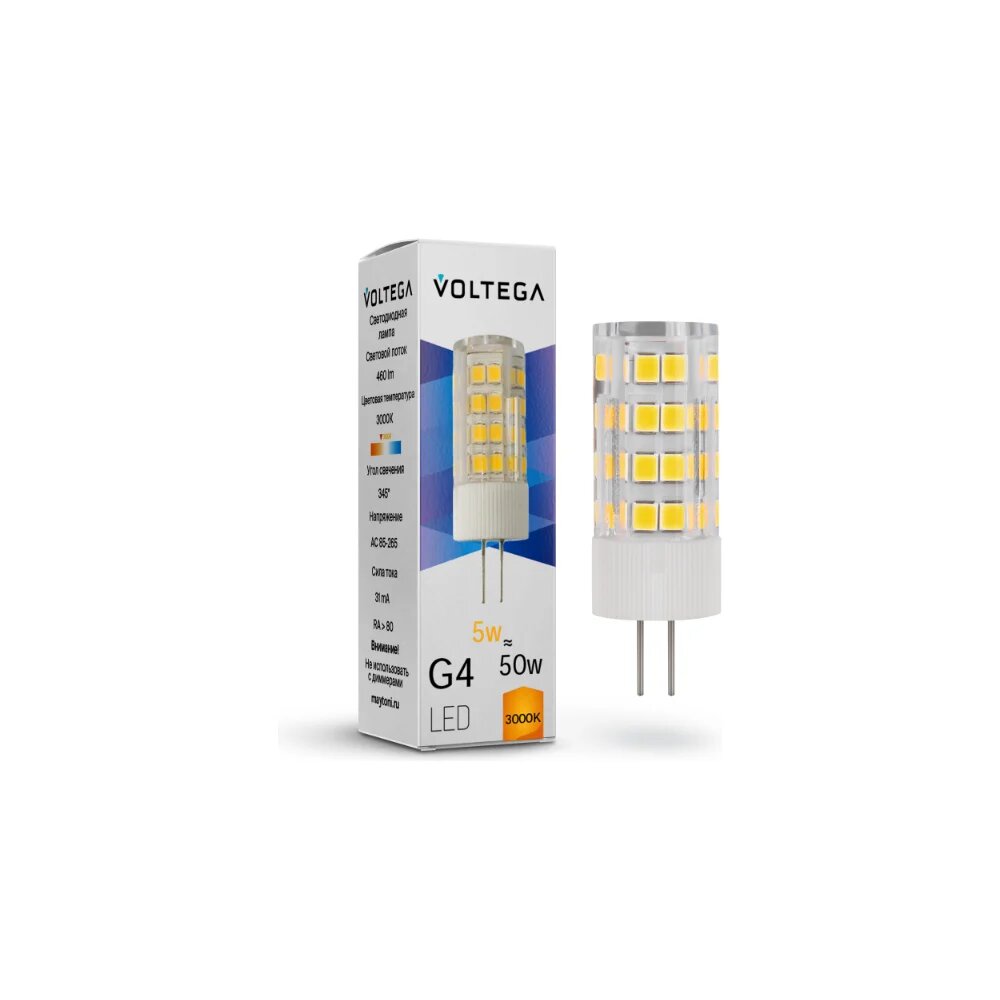 VOLTEGA Светодиодная лампа Simple Capsule 5W 3000K G4 7183