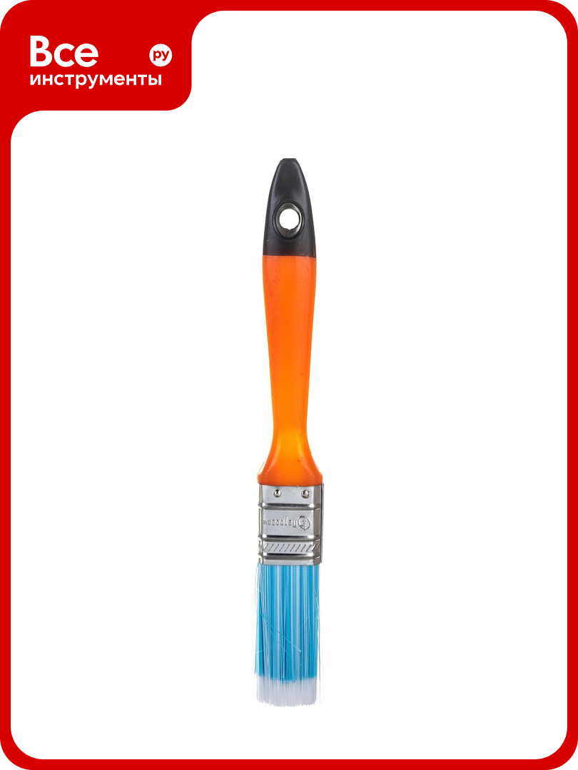 Плоская кисть Петрович 25 мм, искусственная щетина, пластиковая рукоятка 4100002398