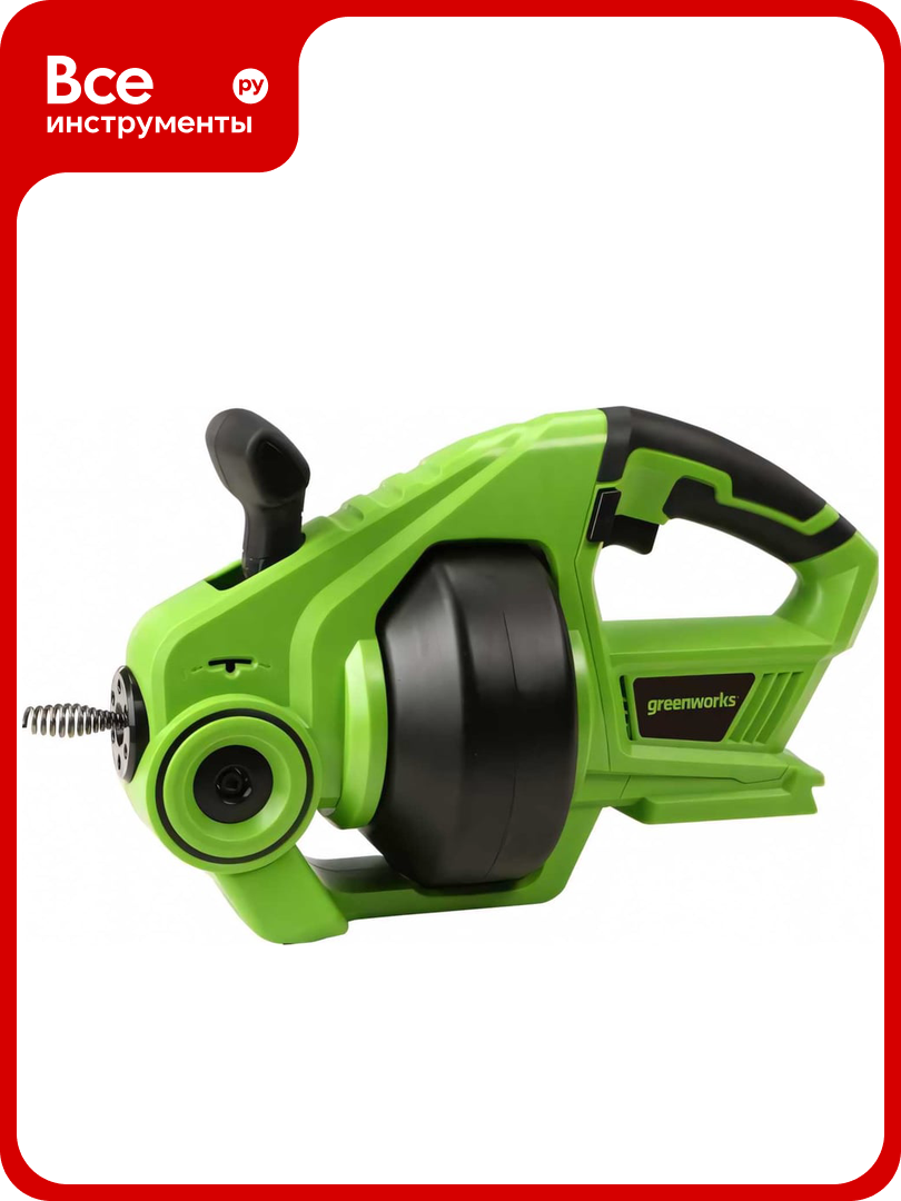 Сантехнический аккумуляторный трос GreenWorks G24DA, 24V, без АКБ и ЗУ, Регулировка скорости вращения