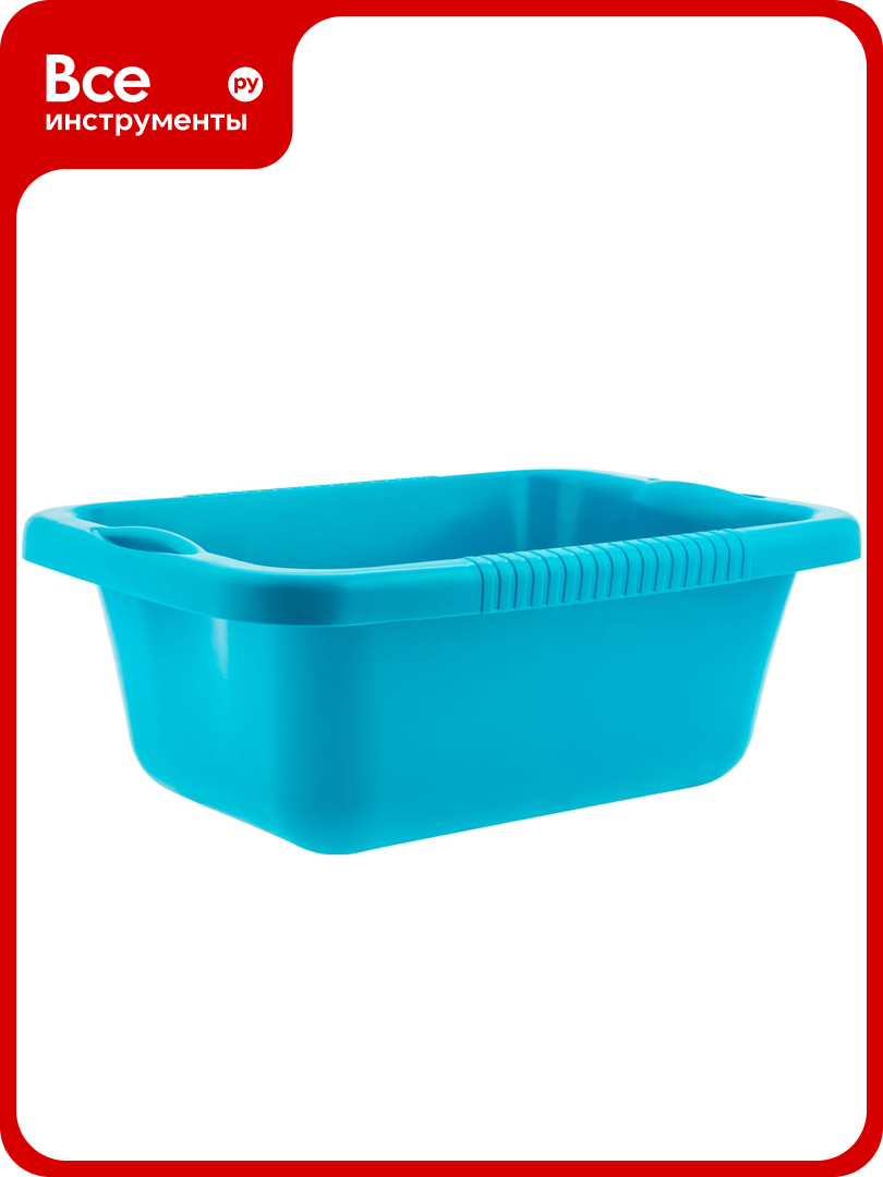 Пластмассовый прямоугольный таз PALISAD home 25 л, бирюзовый 929935