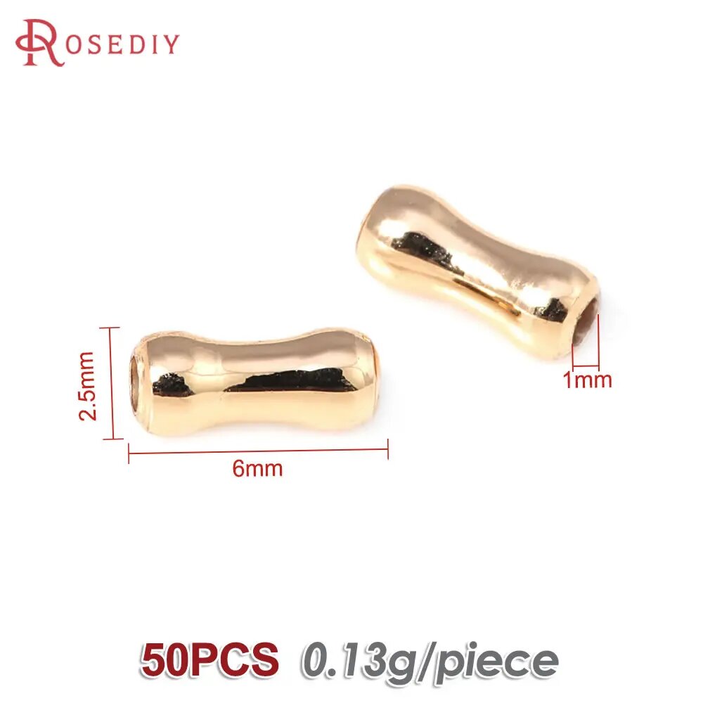 Латунные бусины-разделители формы талии для браслетов Rosediy 46721-18K Gold Color