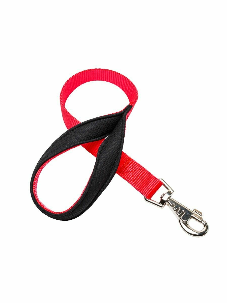 Поводок для собак средних пород короткий (водилка) 55 см, красный