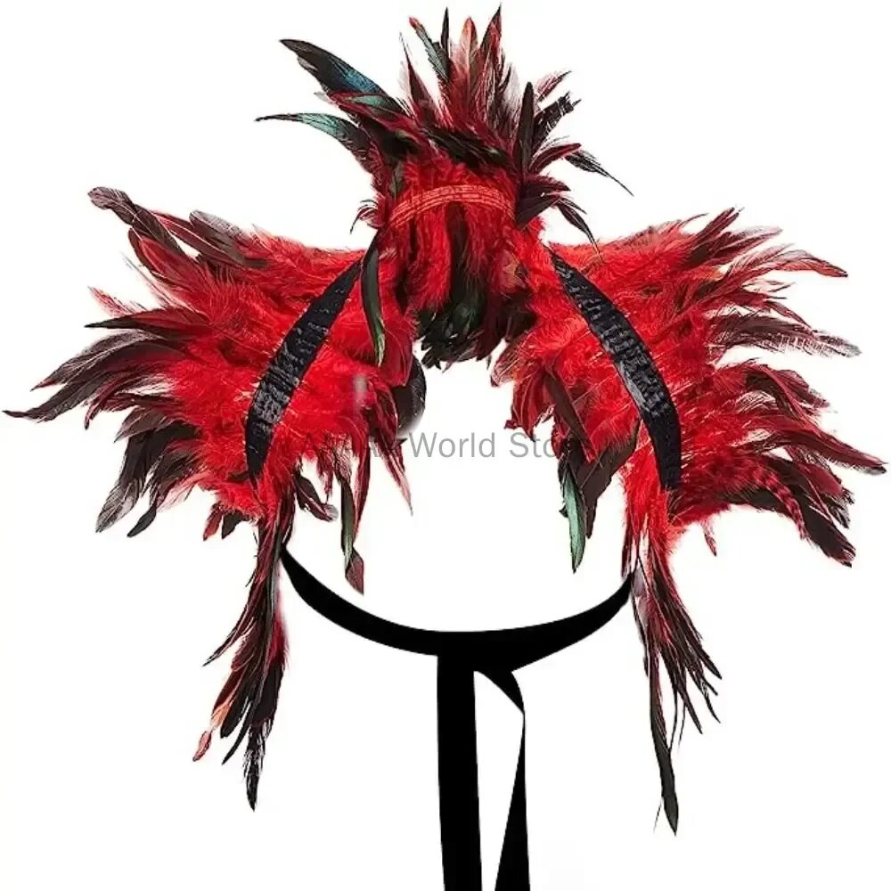 Женская накидка из перьев Красный, Red