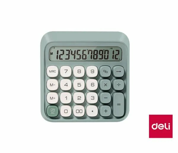 Калькулятор настольный Deli EM36 GREEN зеленый 12-разр