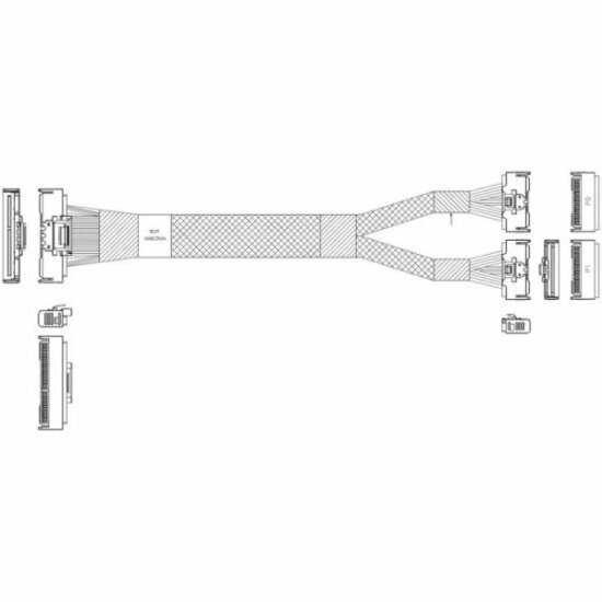 Кабель Luxshare L285MM007-SD-R Cable MCIO x16 124P - 2*MCIO x8 74P 80см.