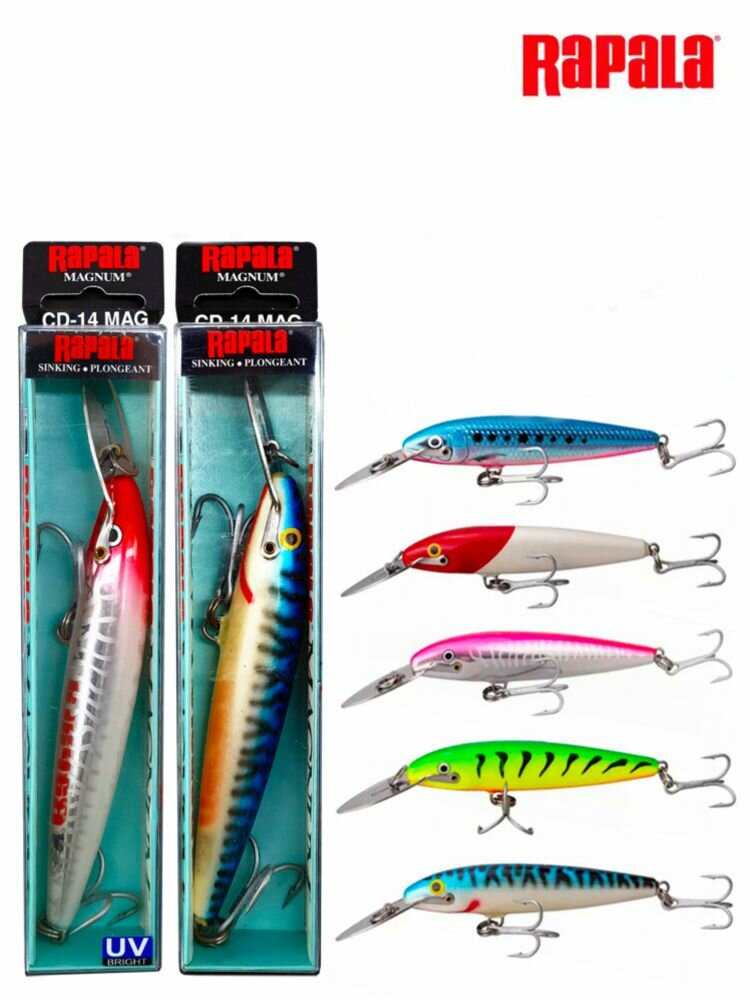 Rapala CDMAG воблер минноу 7-18 см для морского троллинга, дальнего заброса, ловли троллингом с лодки (приманка на щуку, судака, лосося)