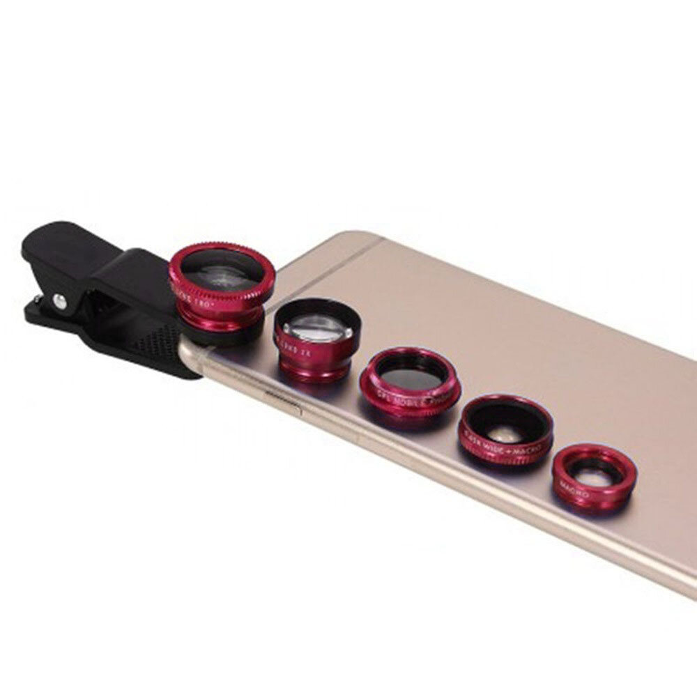 Комплект объективов для смартфона 5-в-1 с широкоугольным объективом 0,67X и макрообъективом