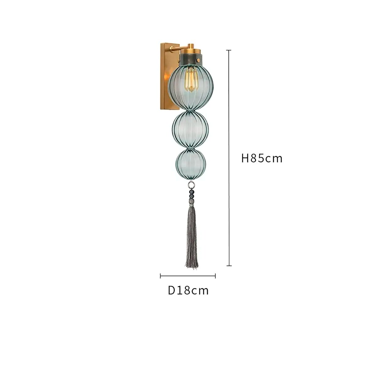 Бра в стиле Heathfield Lighting Medina Wall (цвет медь + голубое стекло)