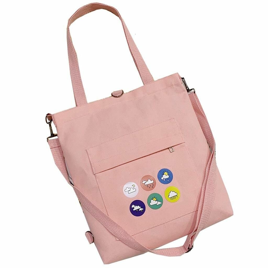 Женский холщовый рюкзак, Розовый