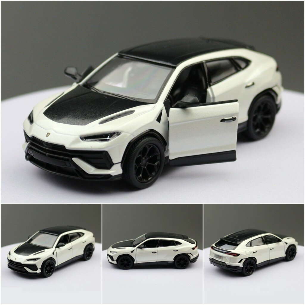 Model diecast car lamborghini urus alloy toy with inertia function for gift and display white