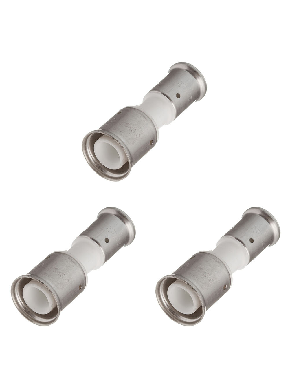 Муфта (16PKW-2620) 26(пресс) х 20(пресс) PVDF белая (3 шт.)