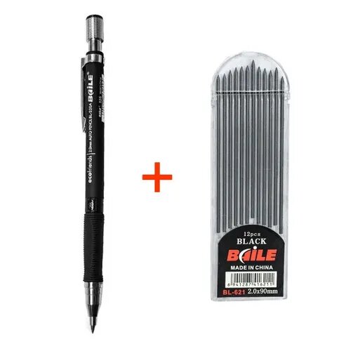 Карандаш, твердость: 2B (2 Мягкий), толщина: 2 мм, 1 шт.