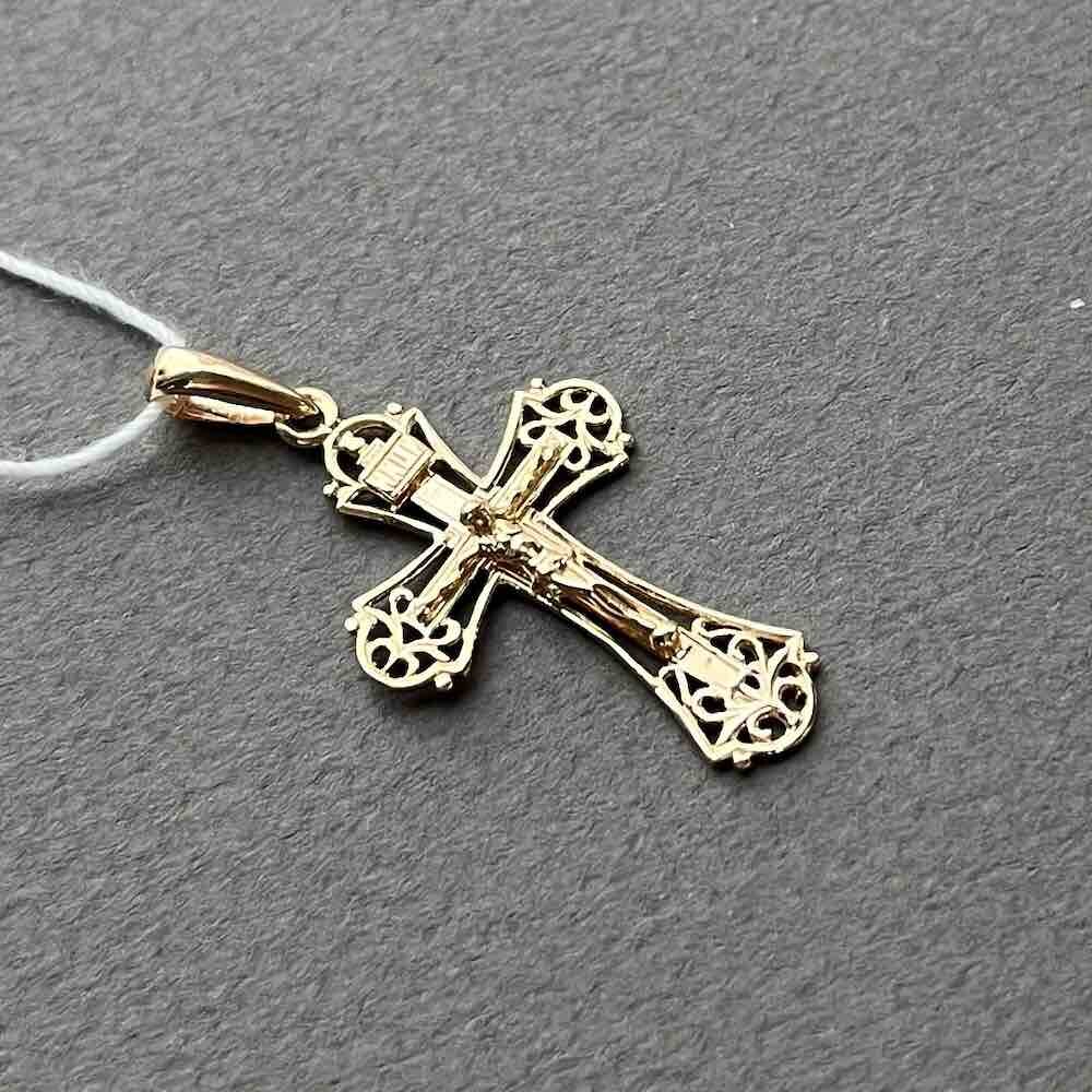 Крестик, красное золото, 585 проба