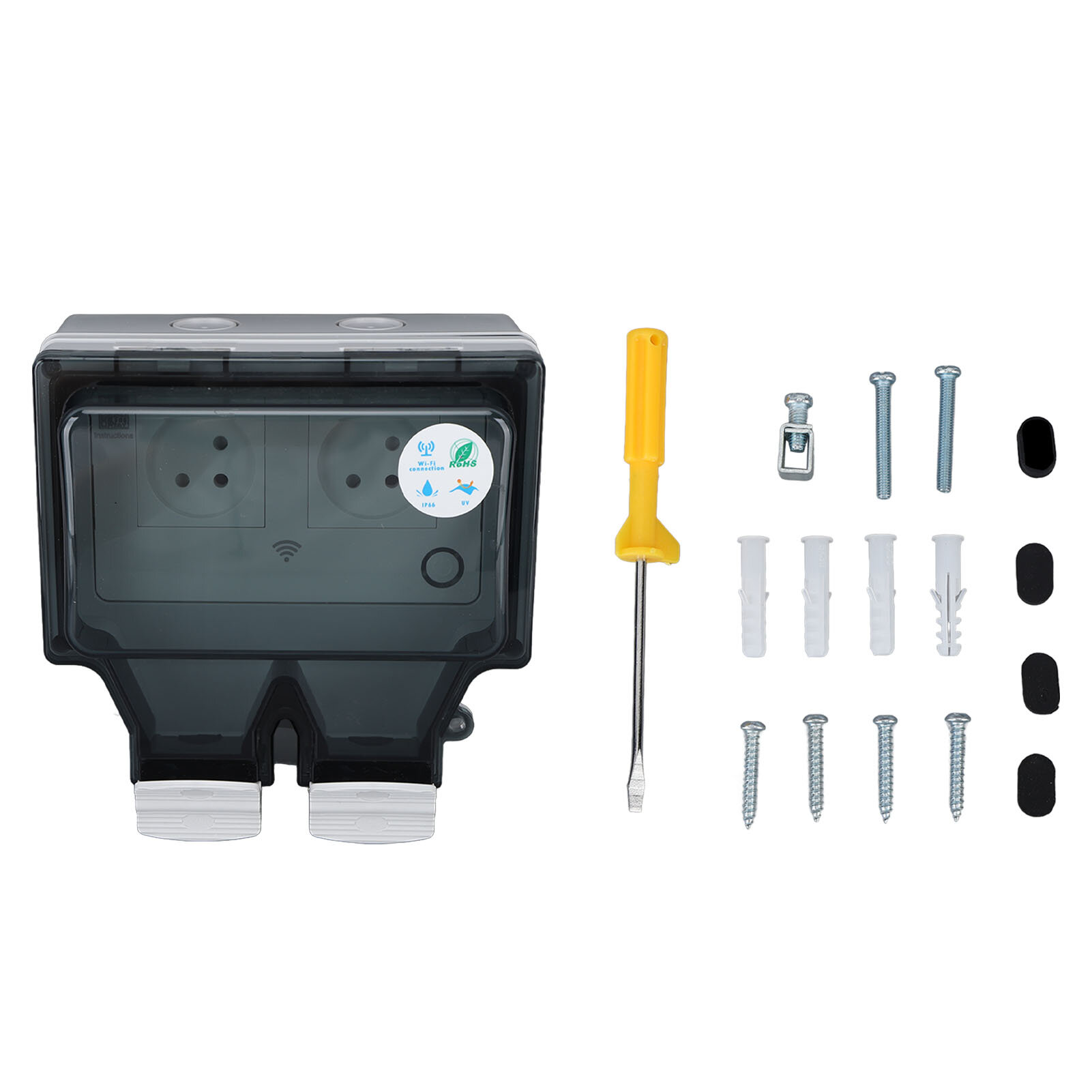 Wi -Fi Smart Wall Electrical Socket IP66 Водонепроницаемый Израиль Стандартный розетка с крышкой 16A 110 до 250 В