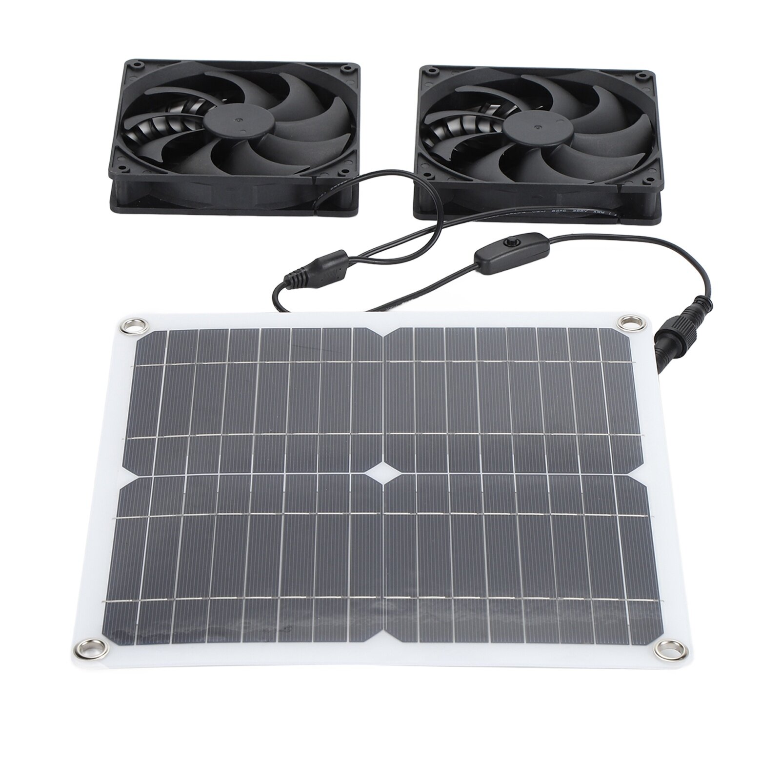 12 Вт 18 В комплект вентилятора для солнечной панели, солнечный вытяжной вентилятор до 3000 об/мин, IP65, водонепроницаемый для наружного применения, небольших курятников, теплиц, сараев, домиков для домашних животных