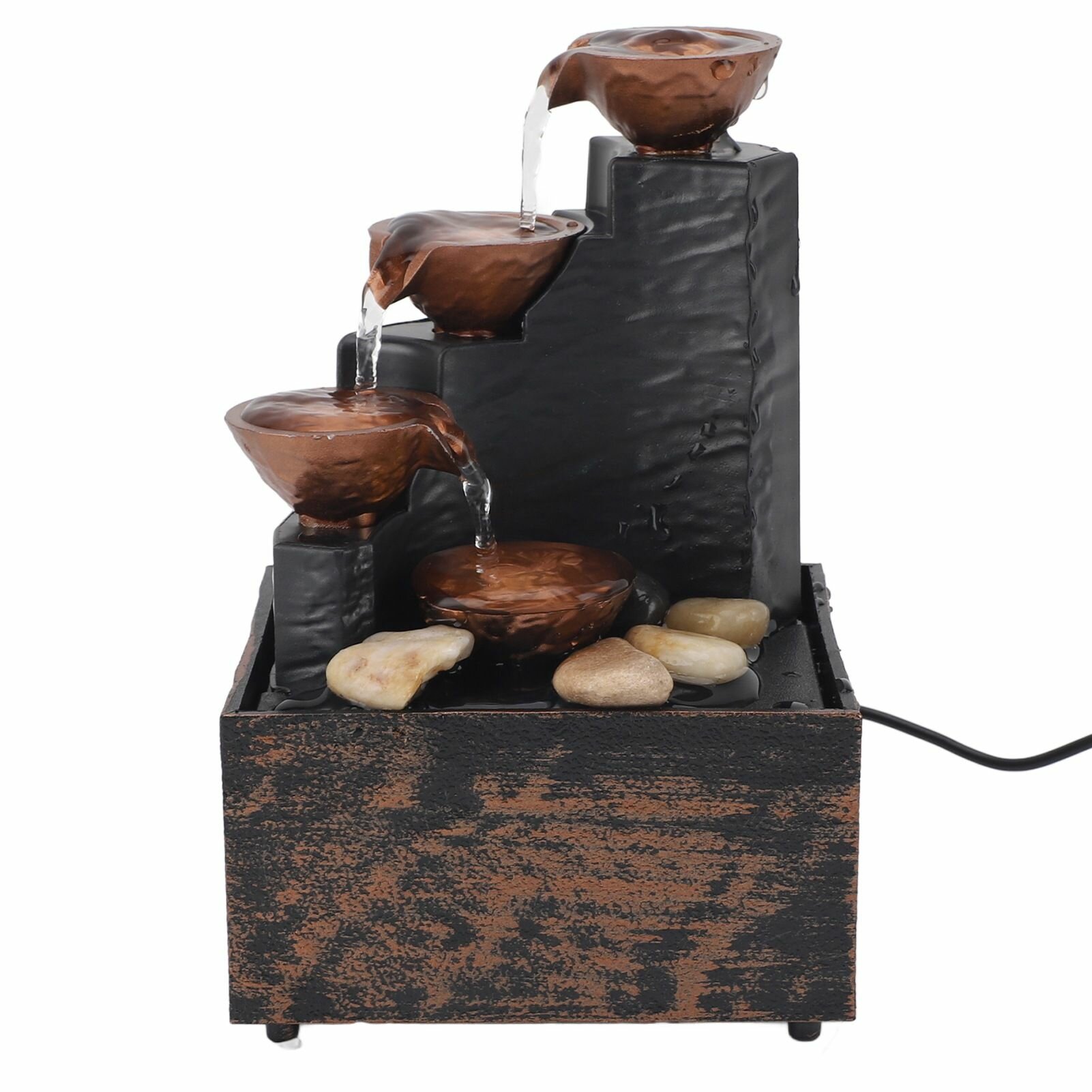 USB настольный фонтан, привлекающий богатство, фэн-шуй, украшения для проточной воды, поделки со светодиодными лампами для дома, гостиной