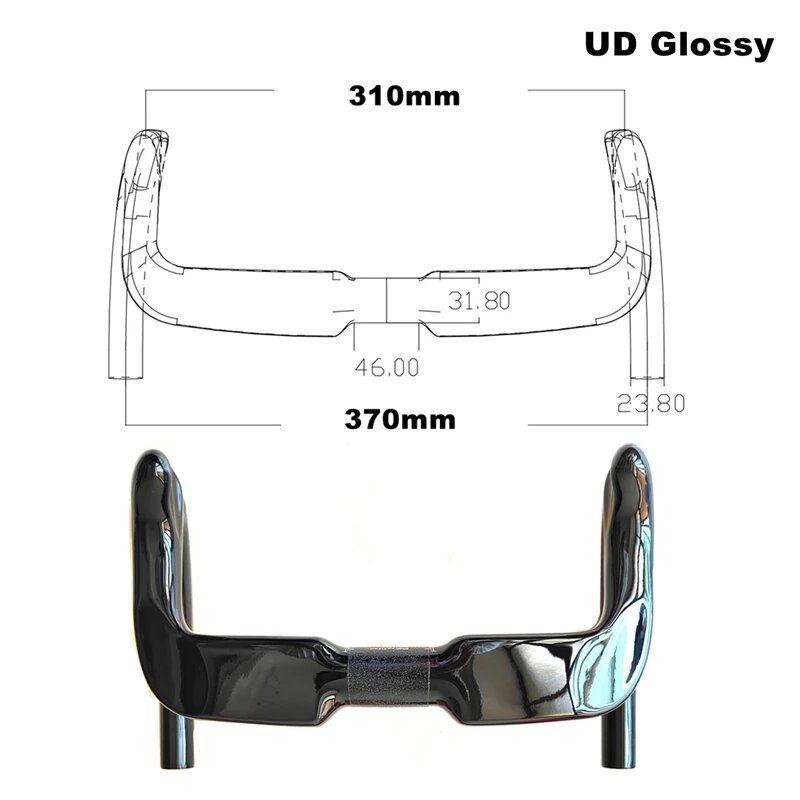 BIKEDOC HB23 карбоновый трековый руль 350 мм 370mm UD Glossy