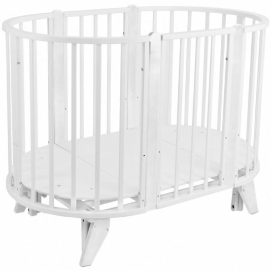 Кровать детская Indigo София NEW 6 в 1 круг-овал с универсальным маятником белая