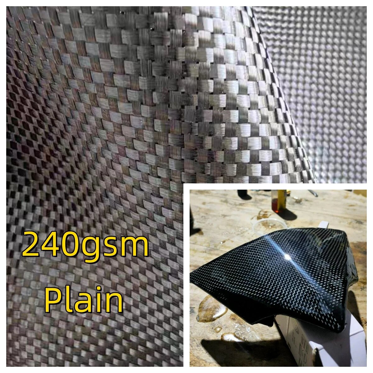 Карбоновая ткань 3K, 240 г/м2, 2x2, 20 дюймов 0.5m x 2m
