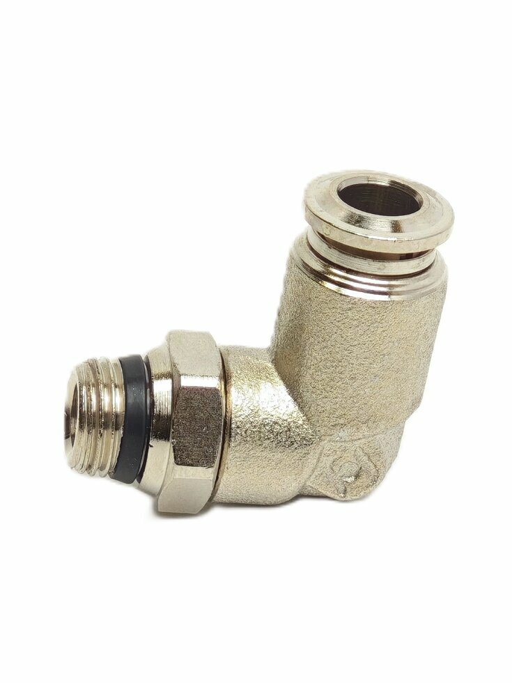 Фитинг пневматический угловой поворотный цанга под пластиковую трубку 6мм наружная резьба 1/8" Aignep 57 111 6-1/8 Айнеп