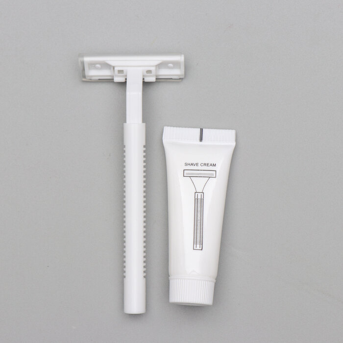 !09 Набор 14 комплектов - Бритва Стандарт с двумя нержавеющими лезвиями и крем для бритья 10 гр.