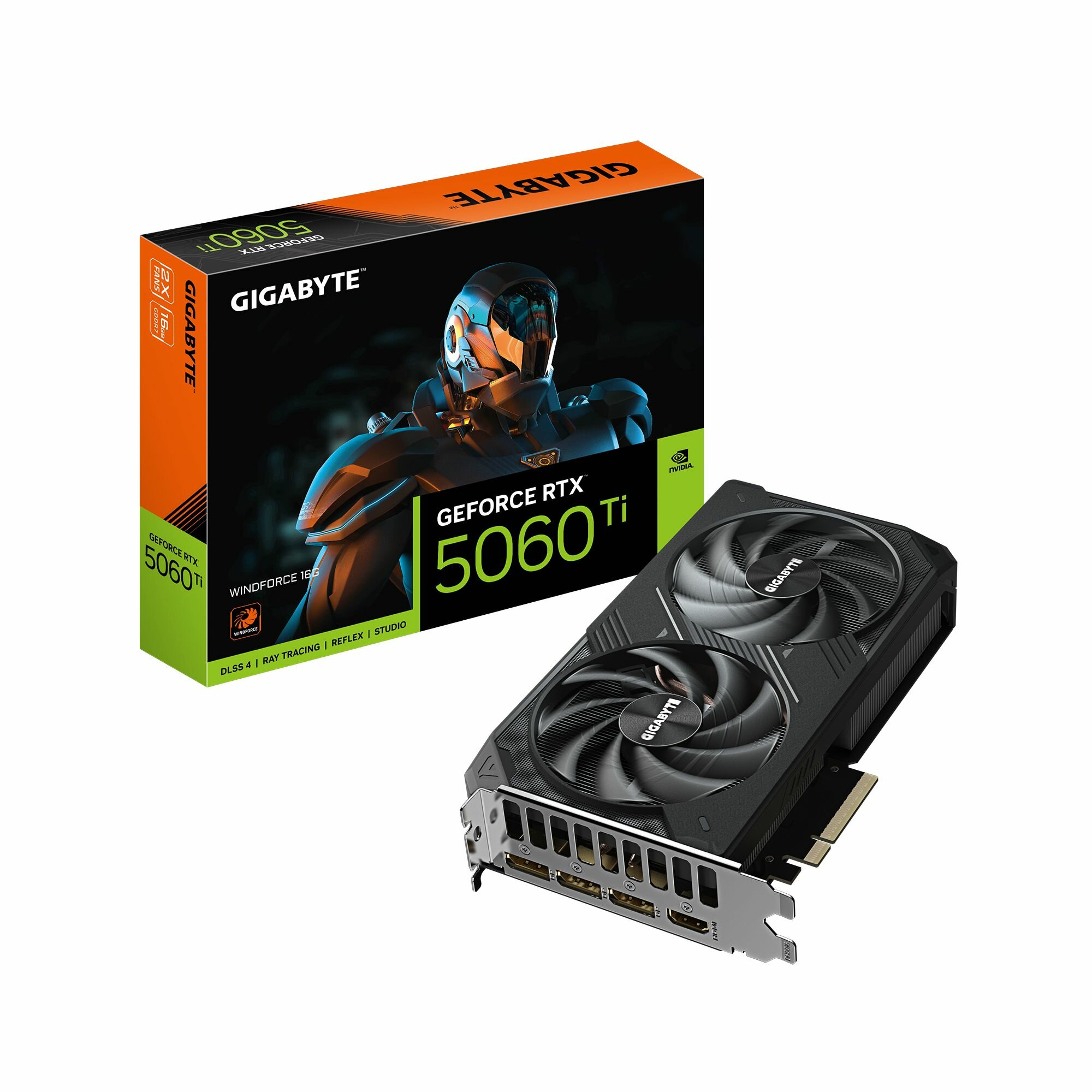 Видеокарта Gigabyte NVIDIA GeForce RTX 5060 Ti Windforce 16GB (GV-N506TWF2-16GD)