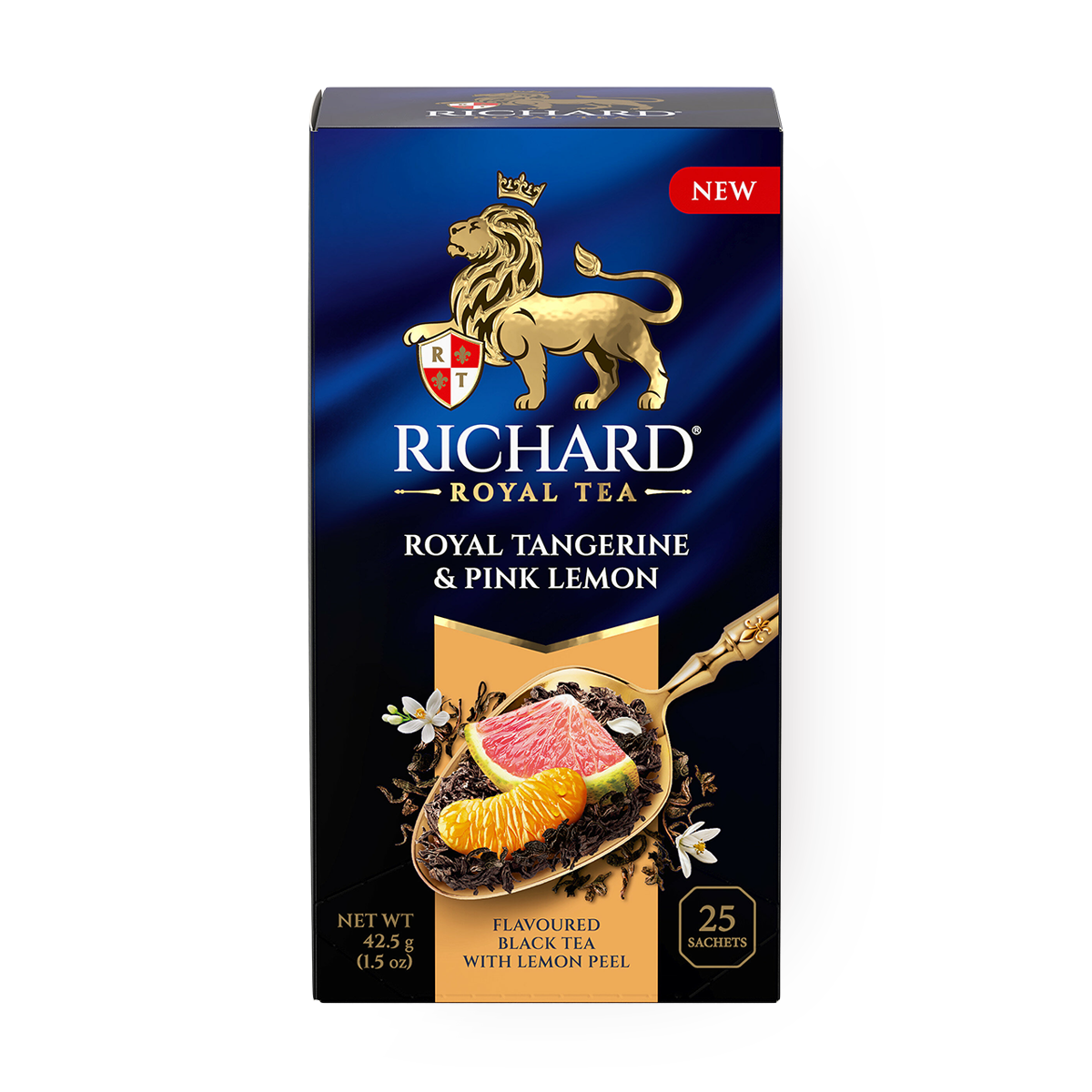 Чай чёрный Richard Royal Tangerine & Pink lemon c мандарином, розовым лимоном в пакетах, 25 шт