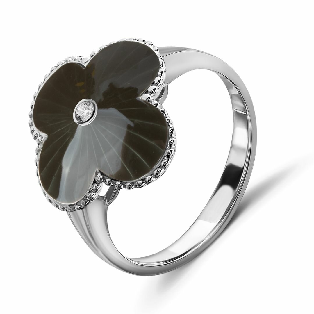 Кольцо, серебро, 925 проба, бриллианит, бриллиант