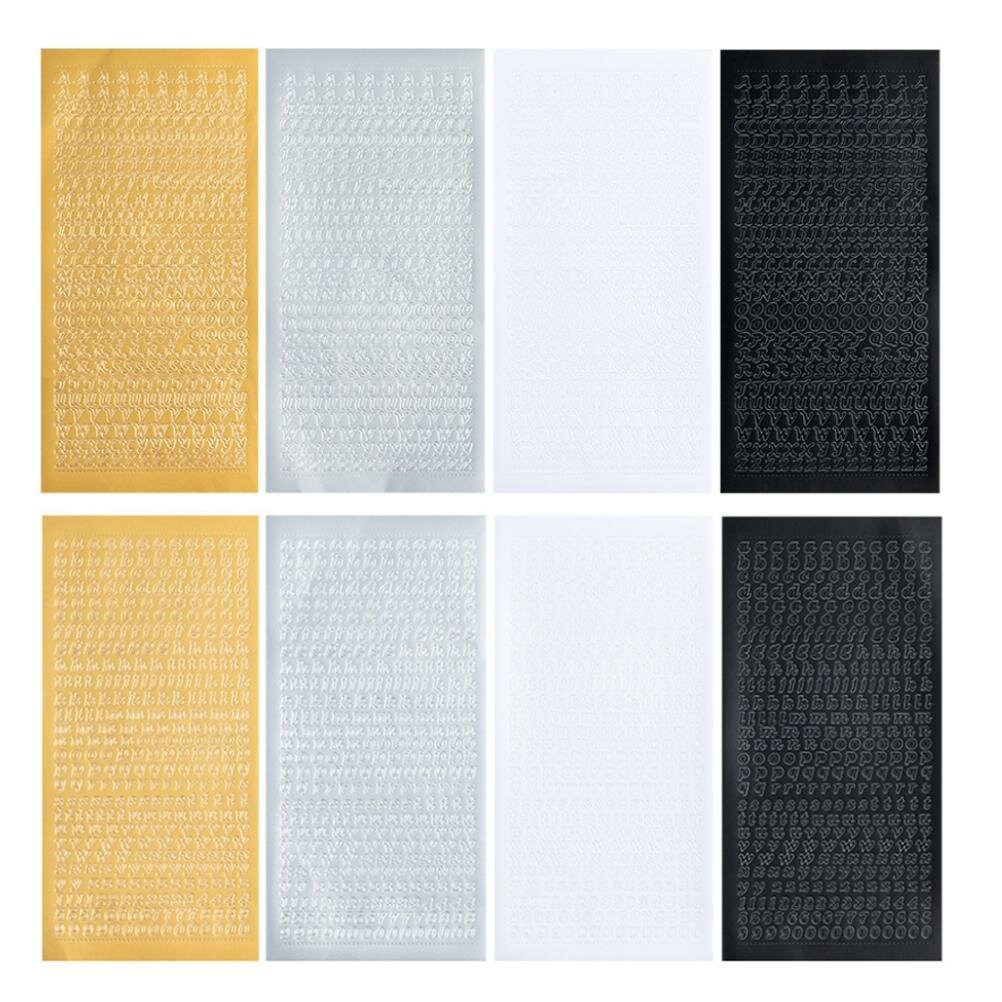 8 листов самоклеящихся букв и цифр: наклейки из ПВХ, DIY, для творчества, альбомов, почтовых ящиков, вывесок, окон, дверей, автомобилей