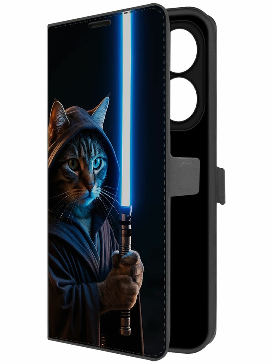 Чехол-книжка Krutoff Eco Book для INFINIX Smart 8 Оби-Ван Котоби (черный)