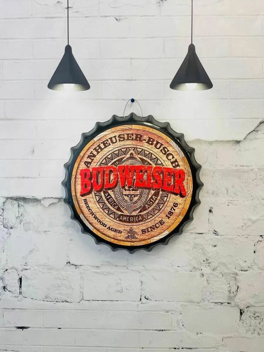 Декор на стену пробка пивная Budweiser beer