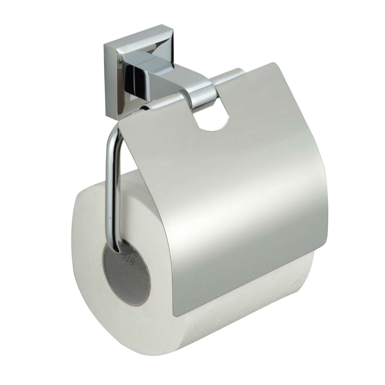 Держатель туалетной бумаги Savol S-009551 с крышкой цвет Хром
