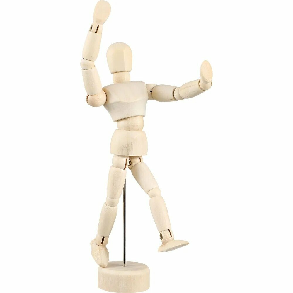 Деревянный Манекен Для Упражнений По Рисованию И Домашнего Декора 1Пакет