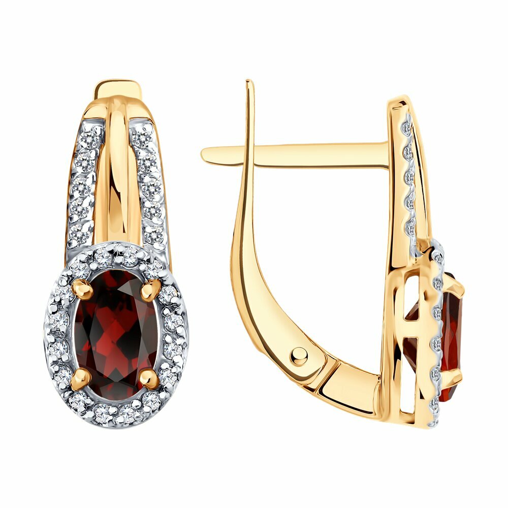 Серьги, красное золото, 585 проба