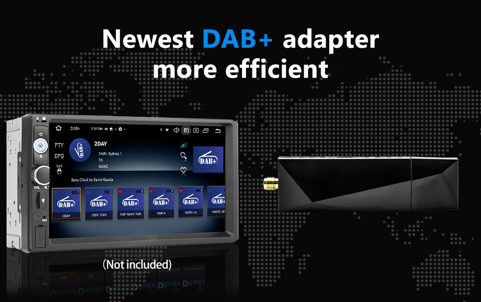 Цифровой радио тюнер DAB+ Box с USB-питанием, антенна, для автомобильных Android-радио (версия 5.1+)