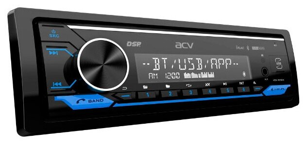 Автомагнитола-USB ACV ADX-907BM, Bluetooth, 1DIN, 4х50 Вт, пульт ДУ