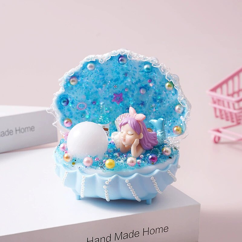 Набор для творчества ночник с мерцающими жемчужинами и ракушками, синий цвет, образовательная игрушка для детей