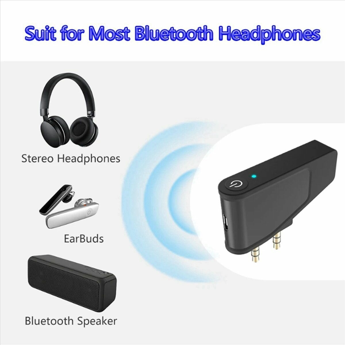 4X Bluetooth 5.3 адаптер для самолета, передатчик A2DP для беспроводных наушников с шумоподавлением Aonic 40 50