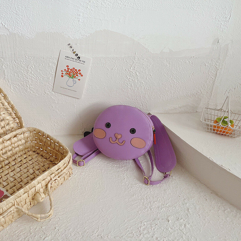 Милый рюкзак в виде мультяшного животного для детей 1-3 лет, легкий и дышащий, фиолетовый кролик