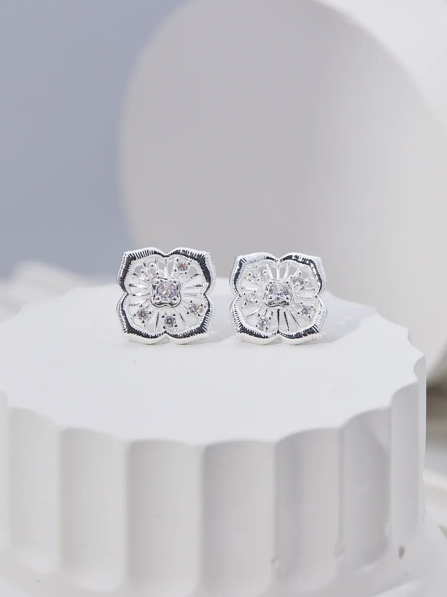 Серьги, фианит, циркон, кристалл