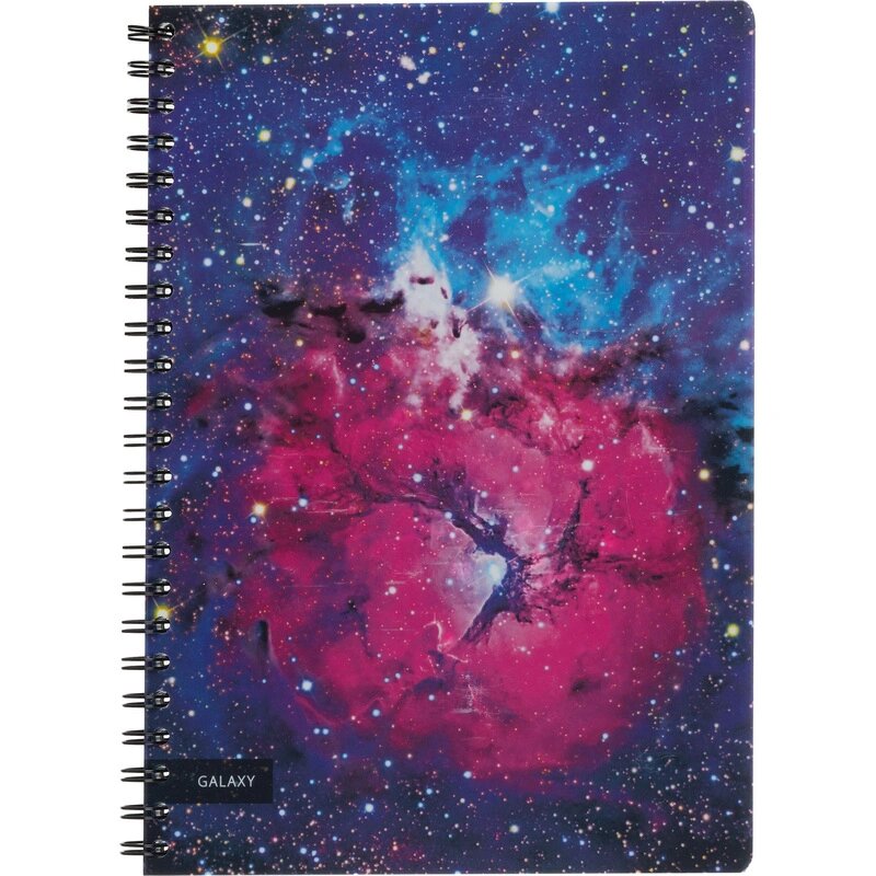 Бизнес-тетрадь 120л, А4, Space Galaxy,300х210мм,70г/квм, белый, карман