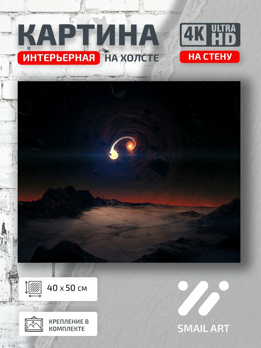 Картина на холсте интерьерная 40 на 50 на стену Планета Space для геймера космос интерьер