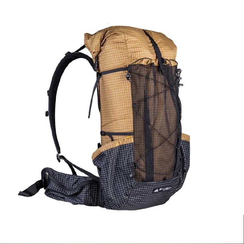 HIKEBURGER 3F UL GEAR Qidian Pro 46+10L серый/хаки/желтый/черный рюкзак Коричневый