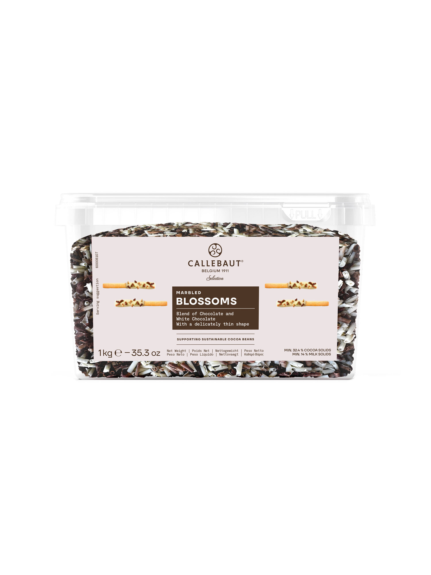 Шоколадная стружка мраморная Blossoms White & Dark Callebaut 1 кг