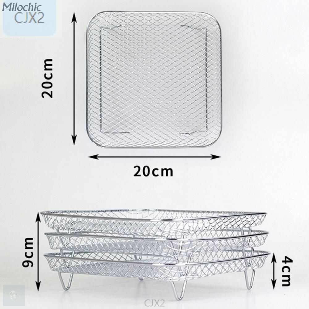 Воздушная фритюрница со штабелируемым грилем для приготовления пищи на пару из нержавеющей стали, легко моющаяся-CJX2