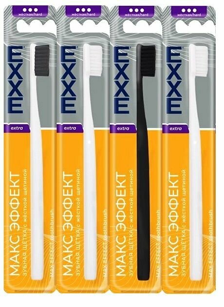 Зубная щетка жесткая EXXE EXTRA Макс эффект 4шт
