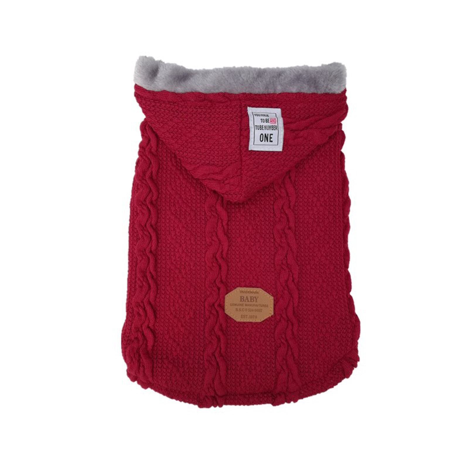 Одежда для домашних животных вязаная худи свитер pullover для собак и кошек, размеры S, M, L, XL, XXL, цвета синий, бордовый, унисекс, дизайн с капюшоном, застежка кнопками, материал вязаный, для маленьких и средних питомцев, вес упаковки 105г (S), 135г